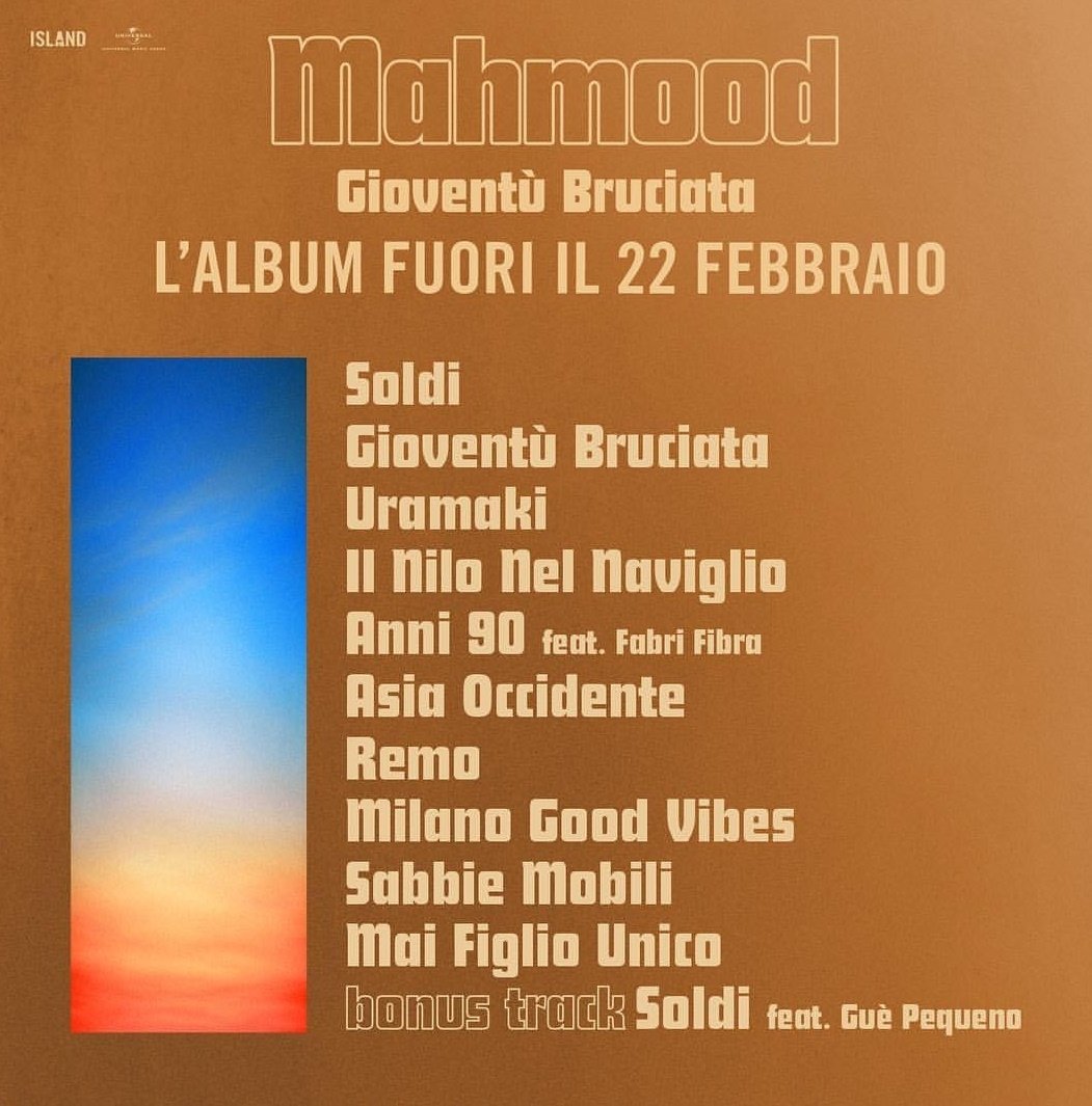 Mahmood: annunciata la tracklist di "Gioventù Bruciata", il suo album ...